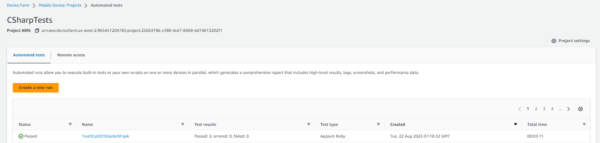 Running C# Tests with AltTester on AWS Device Farm - AltTester