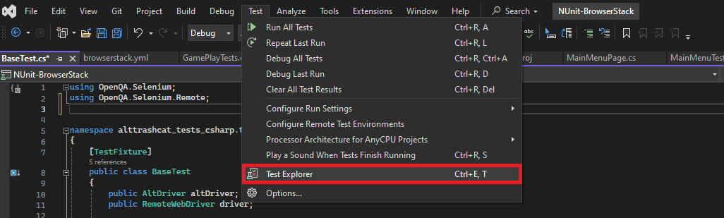 Running C Tests With Alttester® Using Browserstack On Webgl Alttester®