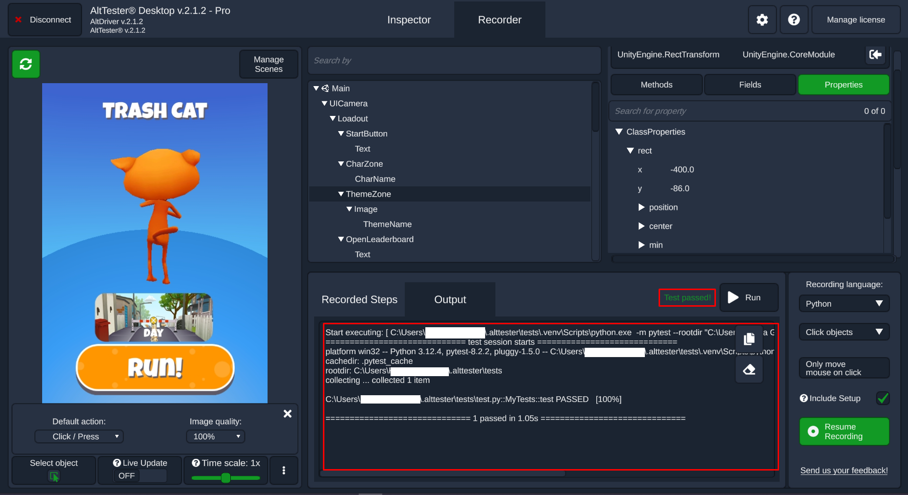 How to run tests with AltTester® Desktop 2.1.2 | AltTester®