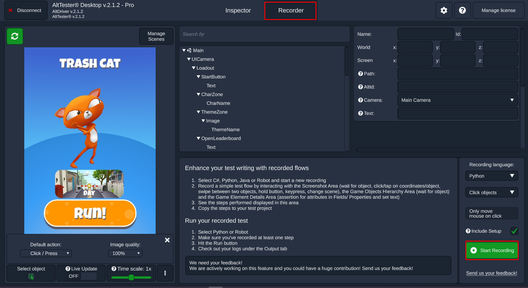 How to run tests with AltTester® Desktop 2.1.2 | AltTester®